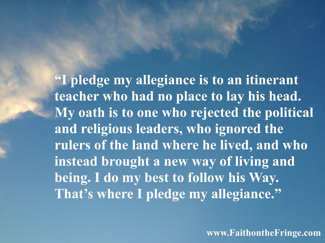 Allegiance | Faith on the Fringe